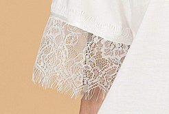 Cotton Lace Edged Cropped Leg Pyjamas - Cream & Pink - 10 to 26 – Pure ...